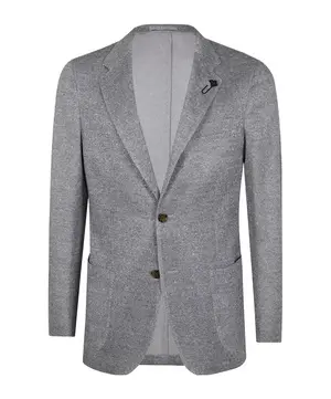 LARDINI Flower-pin Blazer - Grey