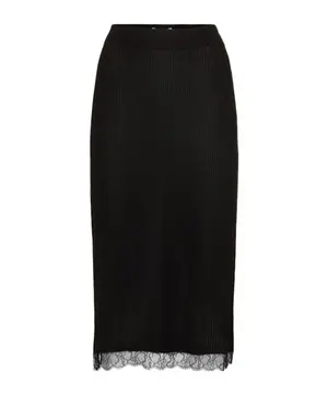 THE ROW Indira Skirt With Lace Details - Black