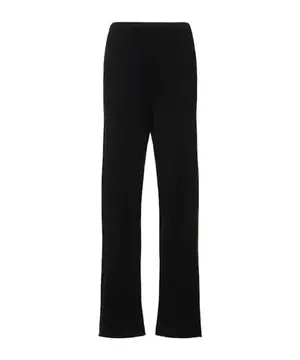 Extreme Cashmere Ribbed Knit Elastic Waist Pants - Black