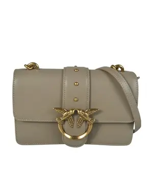 Pinko Pinko Love One Logo Plaque Mini Crossbody Bag Gray