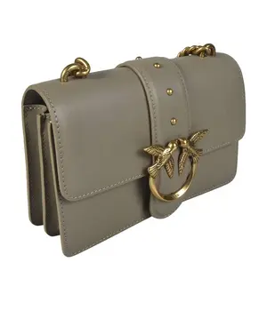 Pinko Love One Logo Plaque Mini Crossbody Bag - Gray