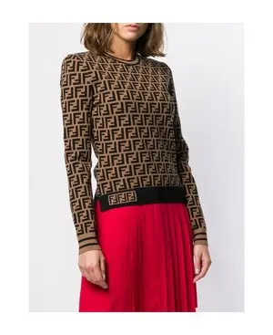 Fendi Ff Monogram Jacquard Knit Jumper