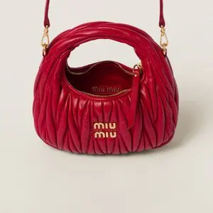 Miu Miu Wander Matelassé Nappa Leather Hobo Mini-bag