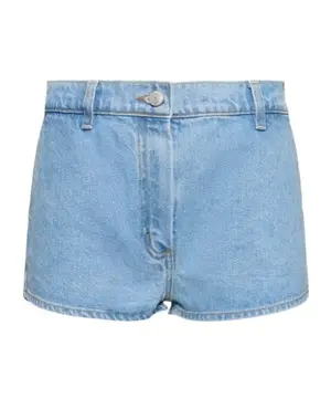 Magda Butrym Cotton Denim Shorts - Blue