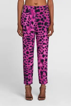 Roberto Cavalli Animal Print Straight Leg Trousers