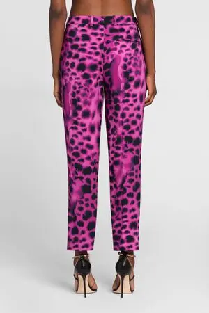 Roberto Cavalli Animal Print Straight Leg Trousers