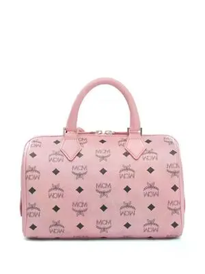 Mcm Leather Tote Bag - Pink
