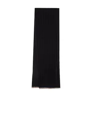 Brunello Cucinelli Ribbed Knit Scarf - Black