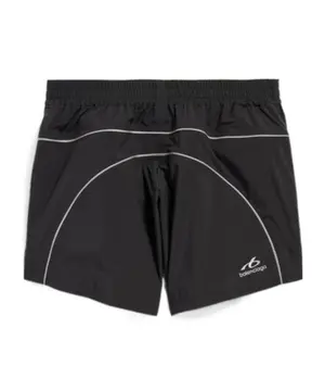 Balenciaga Techwear Tracksuit Shorts With Reflective Piping - Black