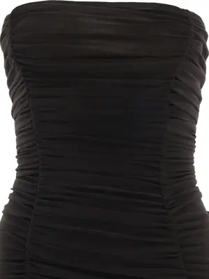 Norma Kamali Strapless Draped Stretch Dress
