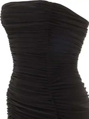 Norma Kamali Strapless Draped Stretch Dress