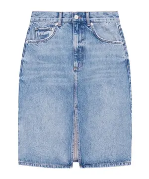 ANINE BING Mid-rise Denim Skirt With Classic Five-pocket Design - Blue