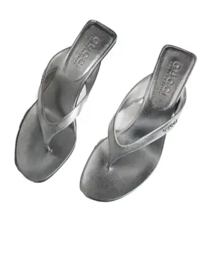 Gucci Vittoria Thong Sandal With Sculpted Heel