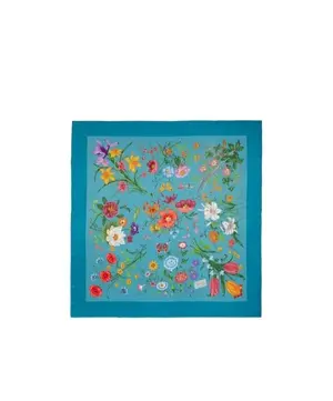 Gucci Printed Silk Twill Carr - Blue