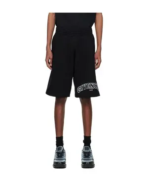 Givenchy Cotton Shorts With Logo Embroidery - Black