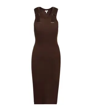 Loewe Sleeveless Ribbed Knit Dress With Buckle Detail