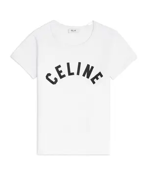 CELINE Celine Ribbed Cotton Jersey T-Shirt