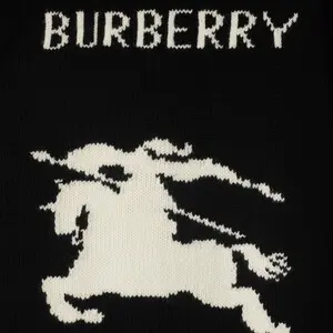 Burberry Equestrian Knight Intarsia-knit Crewneck Jumper - Black