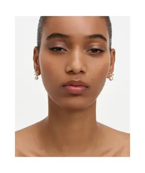 SELF-PORTRAIT Embellished Bow And Pearl Drop Earrings