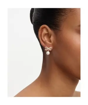 SELF-PORTRAIT Embellished Bow And Pearl Drop Earrings