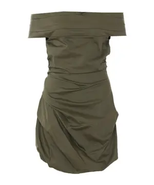 ANIYE BY Draped Off-shoulder Mini Dress - Green