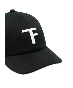 TOM FORD Embroidered Letter Baseball Cap - Black