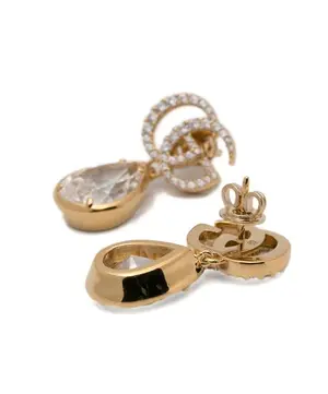 Gucci Double G Diamond Drop Earrings
