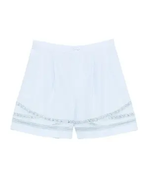 Ermanno Scervino Lace-trim Pleated Shorts - White