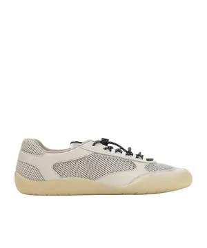 Prada Lace-up Sneakers With Perforated Details - Desert Yellow