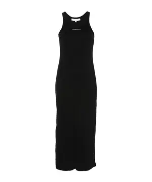 Maison Kitsuné Ribbed Logo Tank Dress - Black