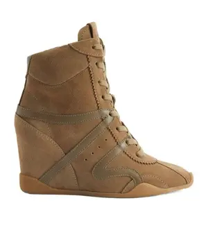 GIUSEPPE ZANOTTI Signature Detailed Top Wedge Sneakers - Brown