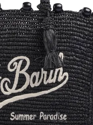 MC2 SAINT BARTH Raffia Handbag With Beaded Embellishments