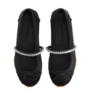 GIUSEPPE ZANOTTI Embellished Ballet Flats - Black