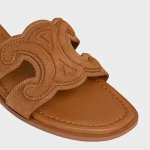 Celine Marina Triomphe Mule In Suede Calfskin
