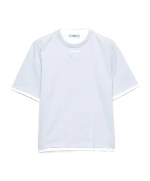 Prada Cotton Jersey T-shirt With Emblematic Triangle Logo