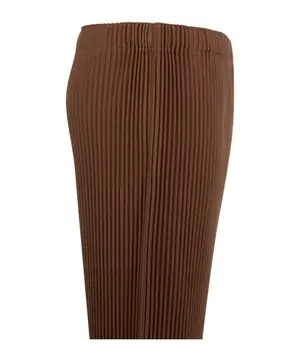 Issey Miyake Homme Plissé Pleated Straight Leg Shorts - Brown