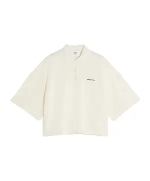 Maison Kitsuné Oversized Polo Shirt With Embroidered Logo - Beige
