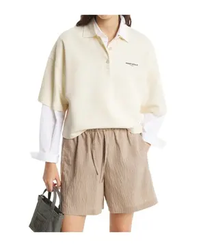 Maison Kitsuné Oversized Polo Shirt With Embroidered Logo
