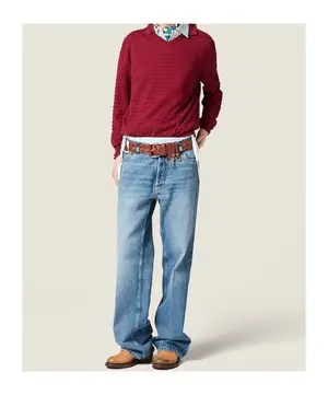 Miu Miu Washed Denim Jeans - Navy