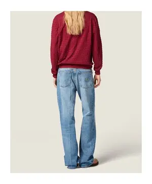 Miu Miu Washed Denim Jeans - Navy