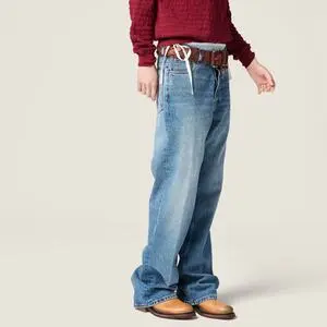 Miu Miu Washed Denim Jeans - Navy
