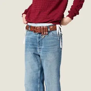 Miu Miu Washed Denim Jeans - Navy