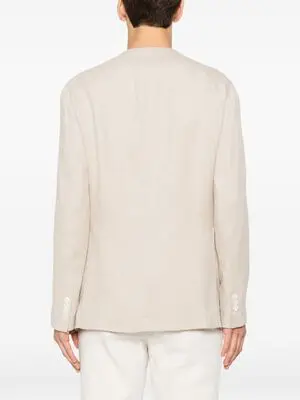 Brioni Linen, Wool And Silk Jardigan - Beige