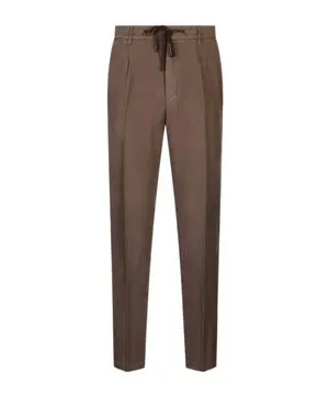 Peserico Drawstring Waist Pleated Trousers - Brown
