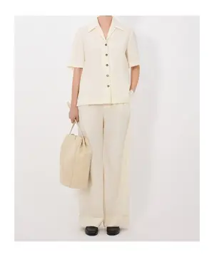 Loulou De Saison Boa Wool Buttoned Shirt - Ivory