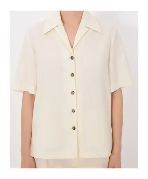 Loulou De Saison Boa Wool Buttoned Shirt - Ivory