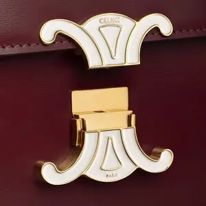 Celine Teen Triomphe Bag In Shiny Calfskin - Red