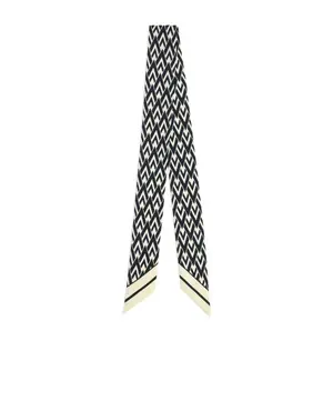 Valentino Garavani Tout La V Twill Skinny Scarf - Black