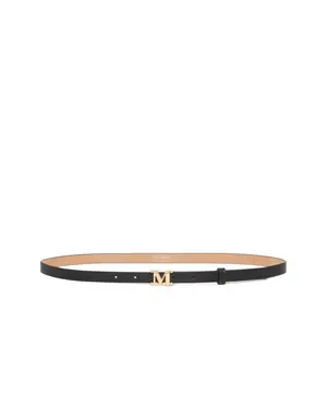 Max Mara Leather Monogram Belt - Black