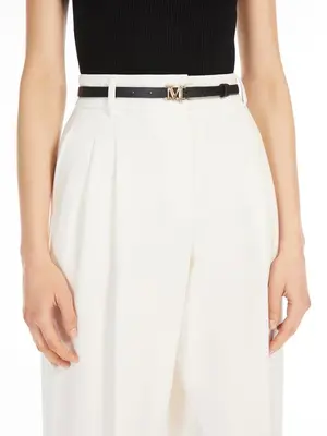 Max Mara Aziata Leather Belt - Black